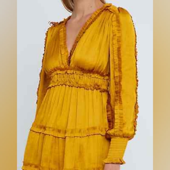 o.p.t | Dresses | Opt One Pretty Time Tianna Mini Dress M Gold Pleated ...